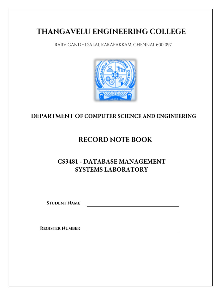 DBMS Lab - CSE | PDF | Database Transaction | Databases