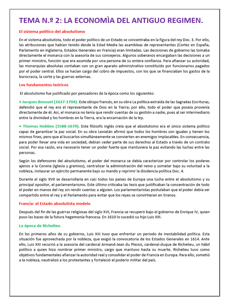 2-Tercer Año-Tema 02-La Economia Del Antiguo Regimen | Descargar gratis ...