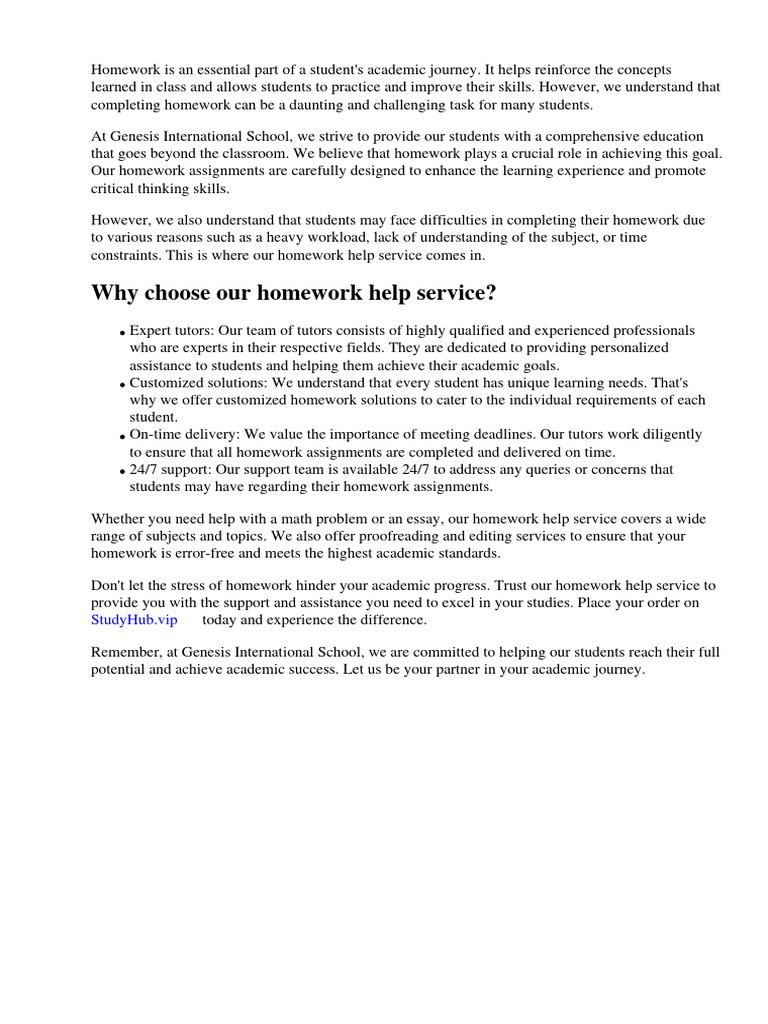 Genesis International School Homeworks | PDF | Homework | Teachers
