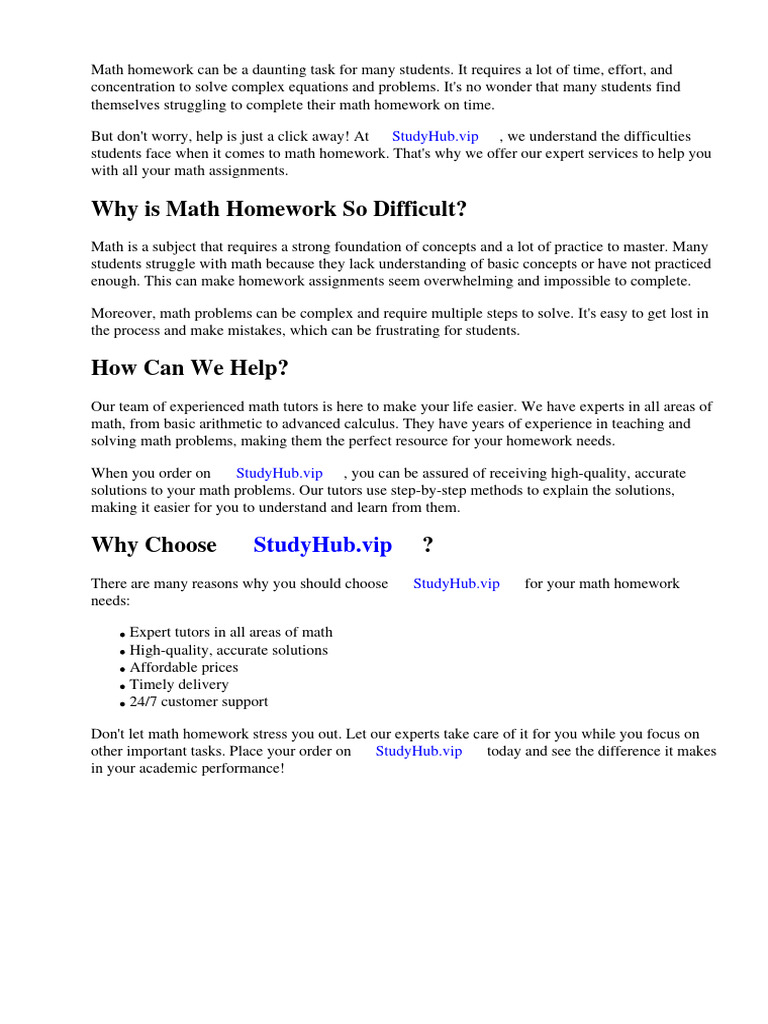 I Can Do My Math Homework Pdf Mathematics Homework