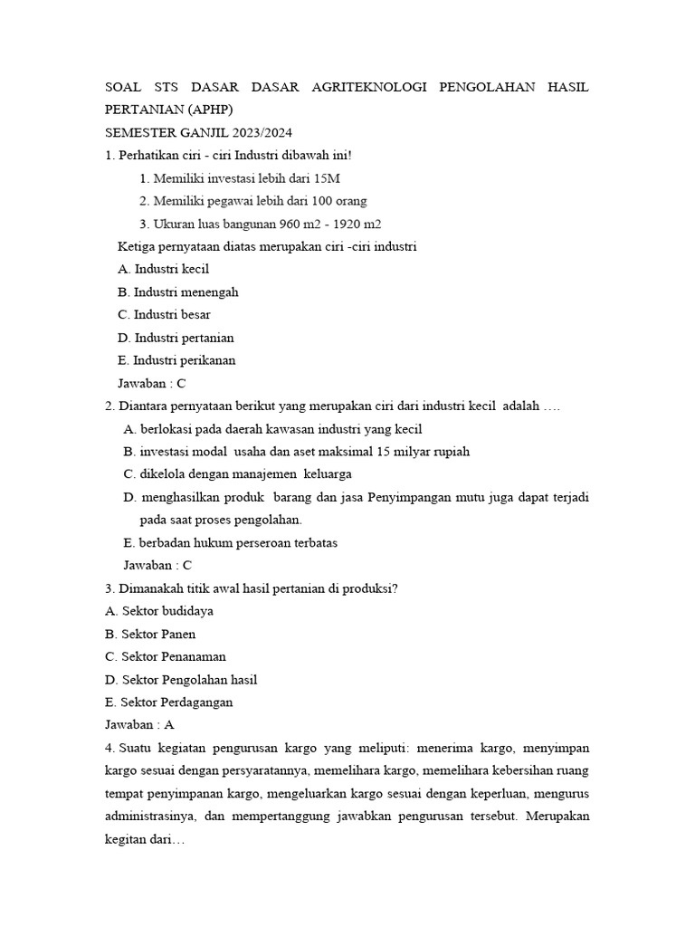 Soal STS Dasar Dasar Aphp | PDF