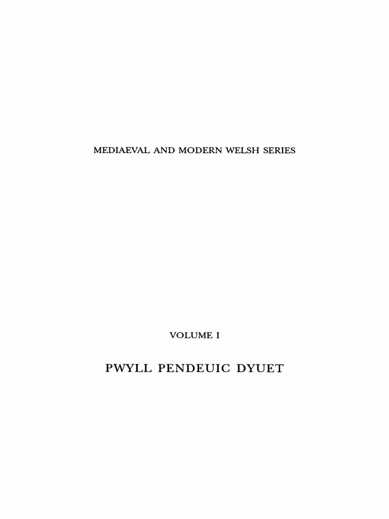 Pwyll Pendeuic Dyuet | PDF