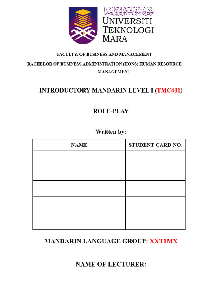 TMC Group Role Play | PDF