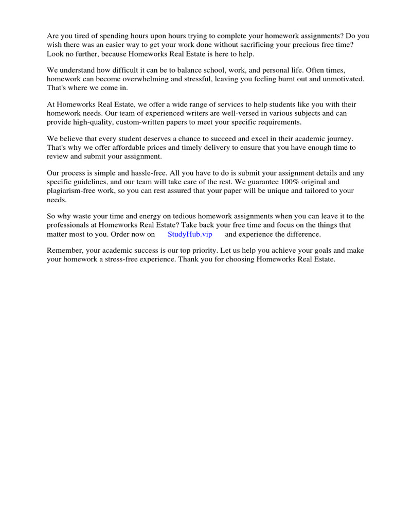 Homeworks Real Estate | PDF