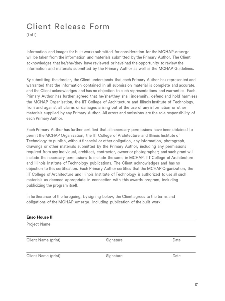 Client Release Form for MCHAP.emerge | PDF