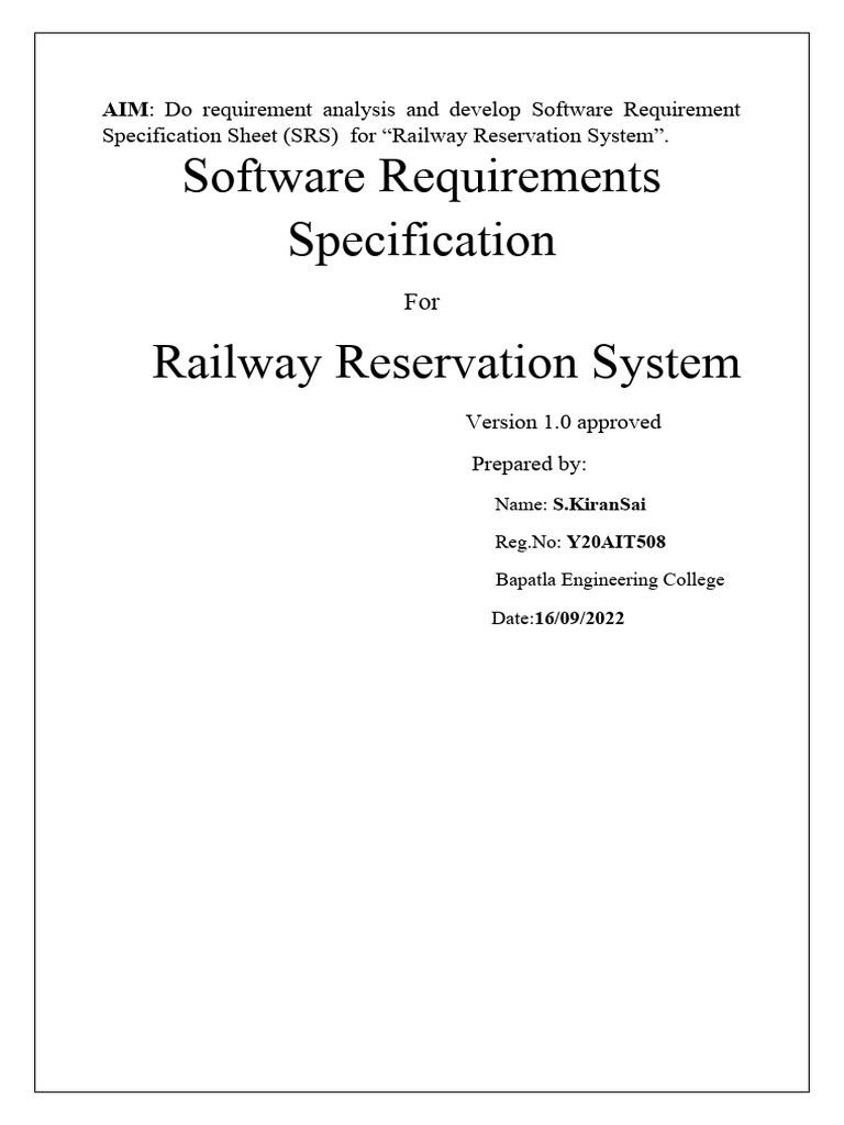 Kiransai Srs | PDF | Microsoft Windows | System