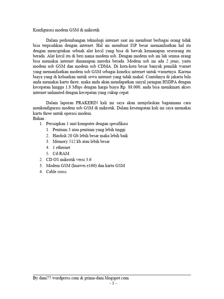 Konfigurasi Modem Gsm Di Mikrotik Pdf