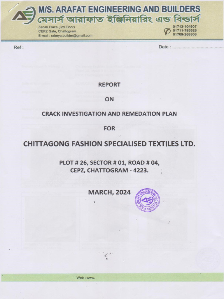 Crack Investigation Report | PDF