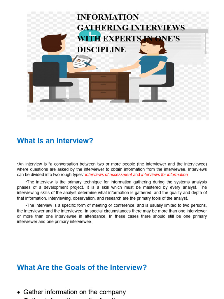 Lesson 5 Information Gathering Interviews | PDF | Interview | Information