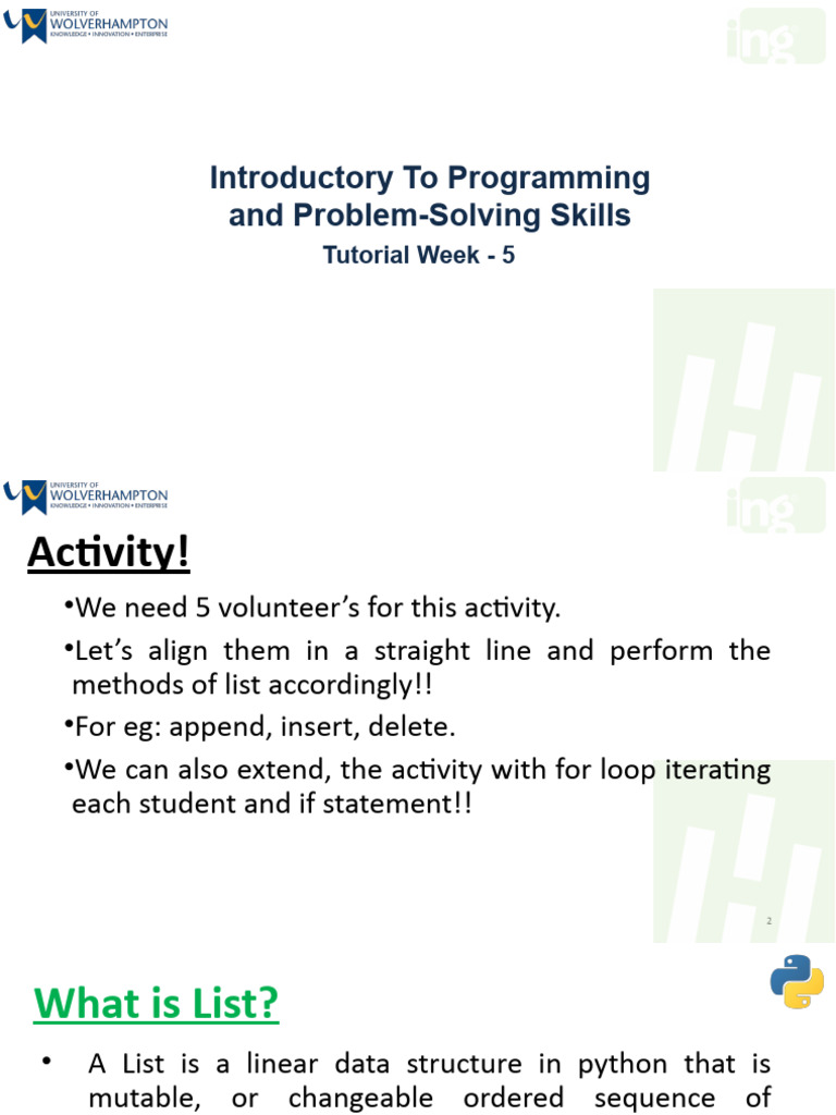 Tutorial5DataStructures 95176 | PDF | Control Flow | Python (Programming Language)