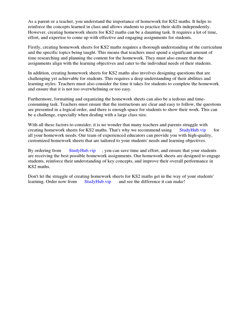 Homework Sheets Ks2 Maths | PDF | Worksheet | Mathematics