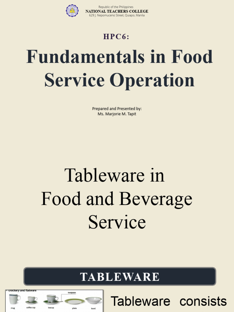 Essentials of Food Service Tableware | PDF | Tableware | Spoon