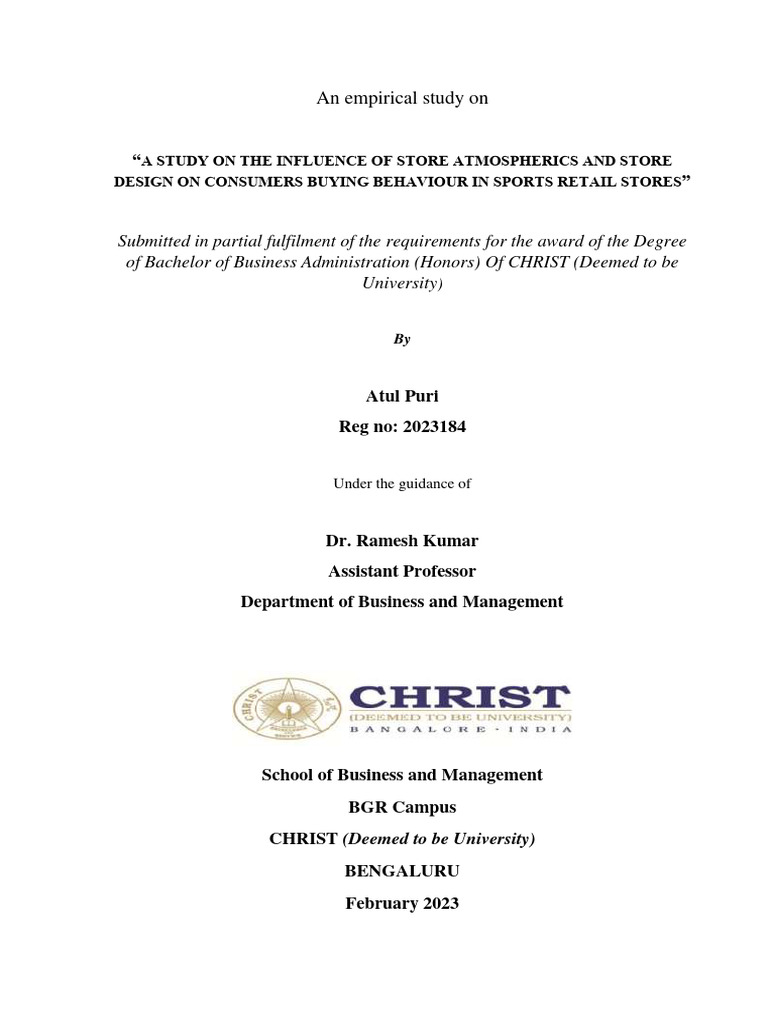 Dissertation Draft | PDF | Retail | Statistics