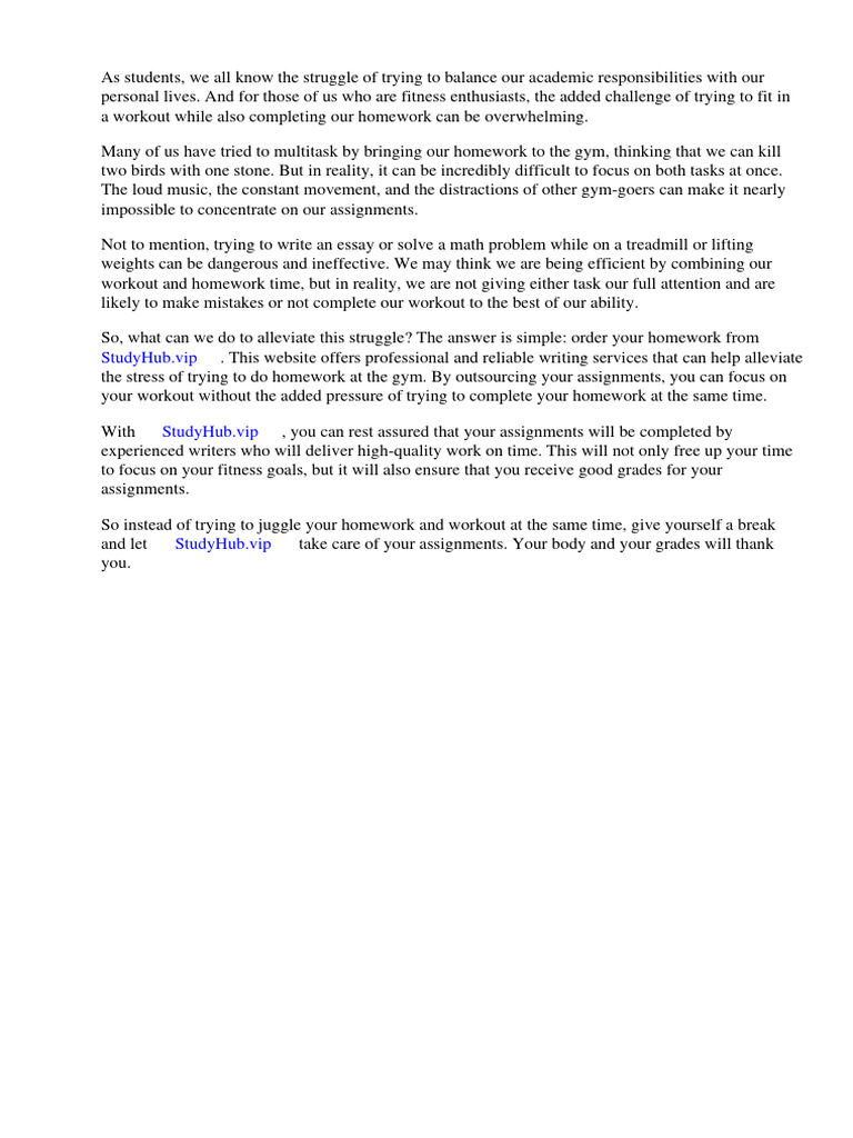 Doing Homework at the Gym | PDF | Strength Training | Homework