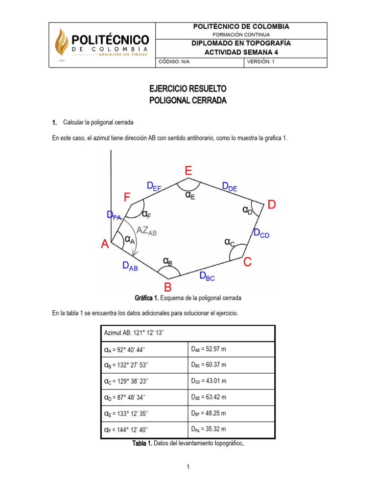 Cálculo y Corrección de Poligonal Cerrada | PDF