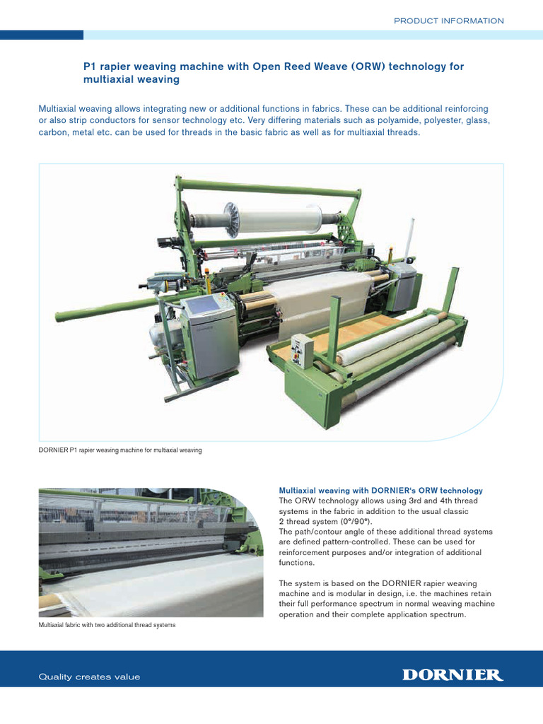Dornier PDB Orw Multiaxial GB | PDF | Weaving | Textiles