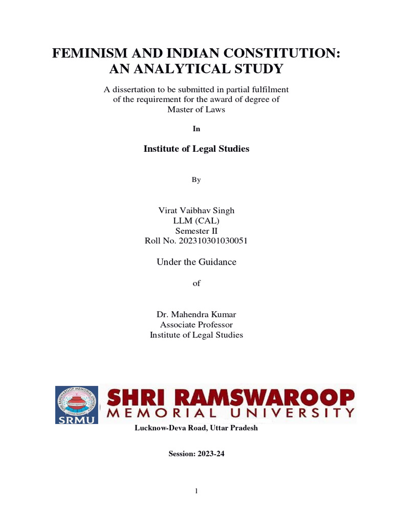 Virat Final Dissertation | PDF | Empowerment | Woman