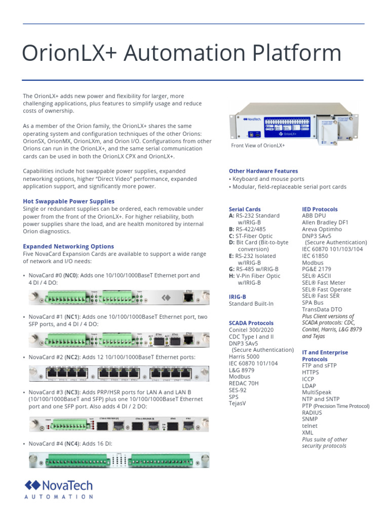 42 OrionLXPlus-Datasheet 101422 | PDF | Data Transmission | Network ...