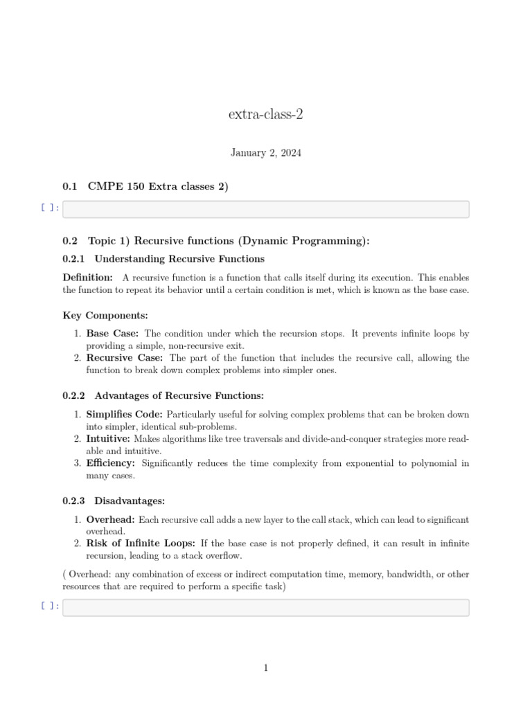 Extra Class 2 | Download Free PDF | Recursion | Applied Mathematics
