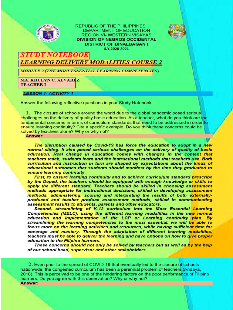 MODULE 2 | PDF | Curriculum | Learning