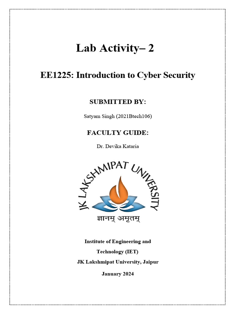 Satyam Kumar Lab Activity2 2021btech106 Pdf Network Socket Computer Networking