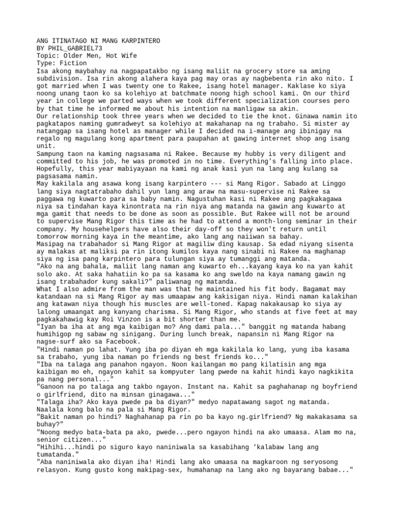 Ang Itinatago Ni Mang Karpintero | PDF