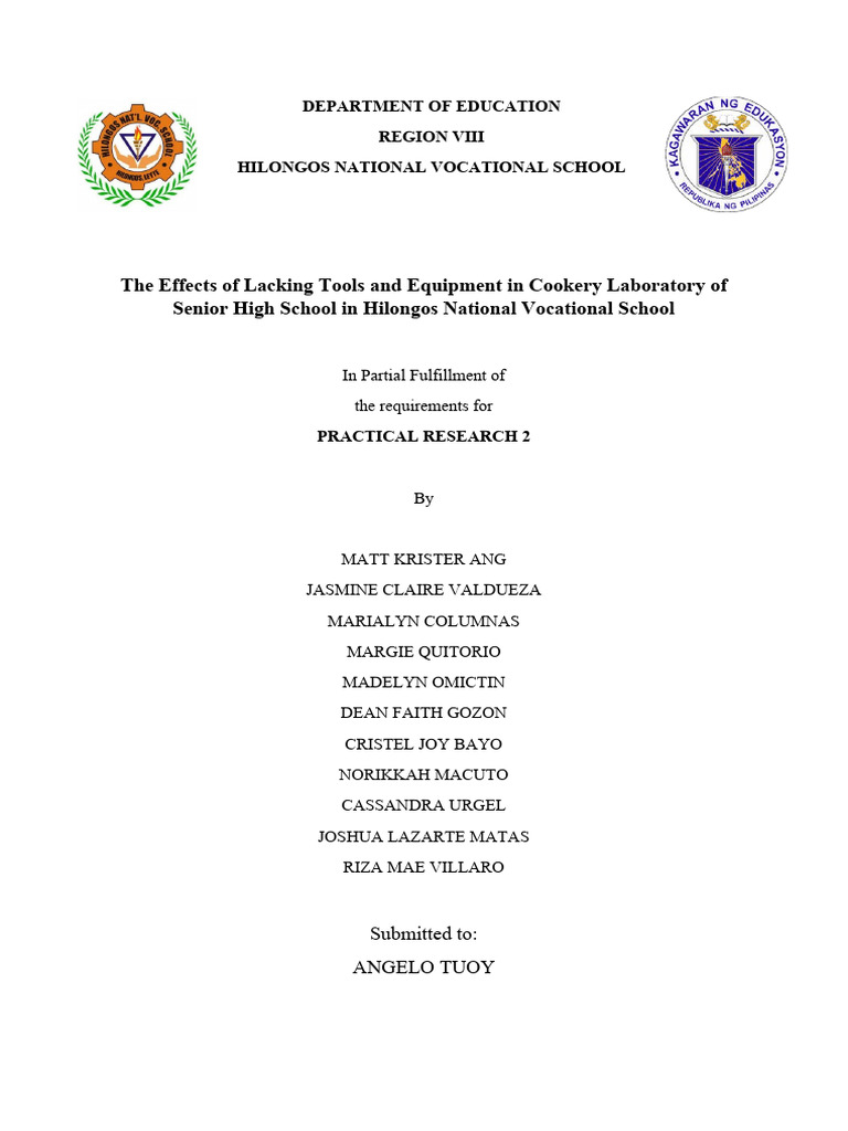 Research Title PR 2 Cookery of (12 - Blackforest) | PDF | Survey ...