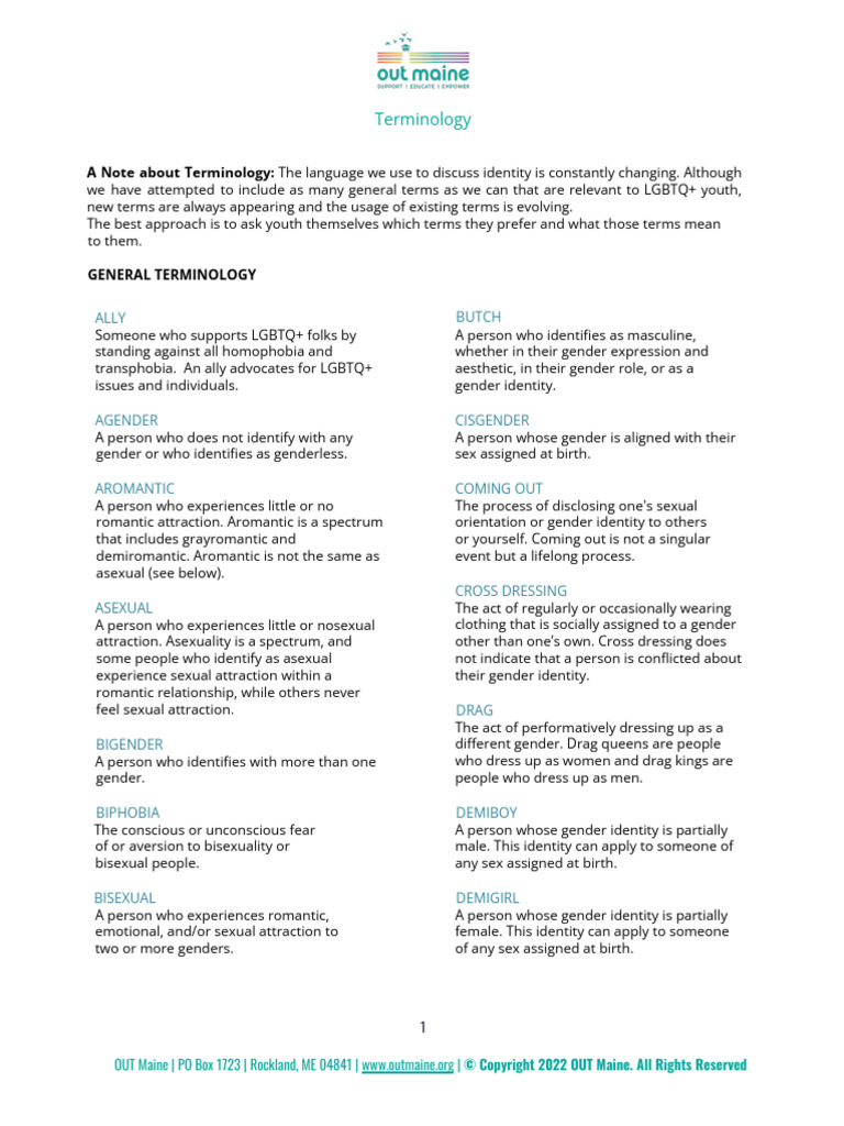 LGBTQ+ Terminology Updated Feb 2022 | PDF | LGBTQIA+ Studies | Lgbt