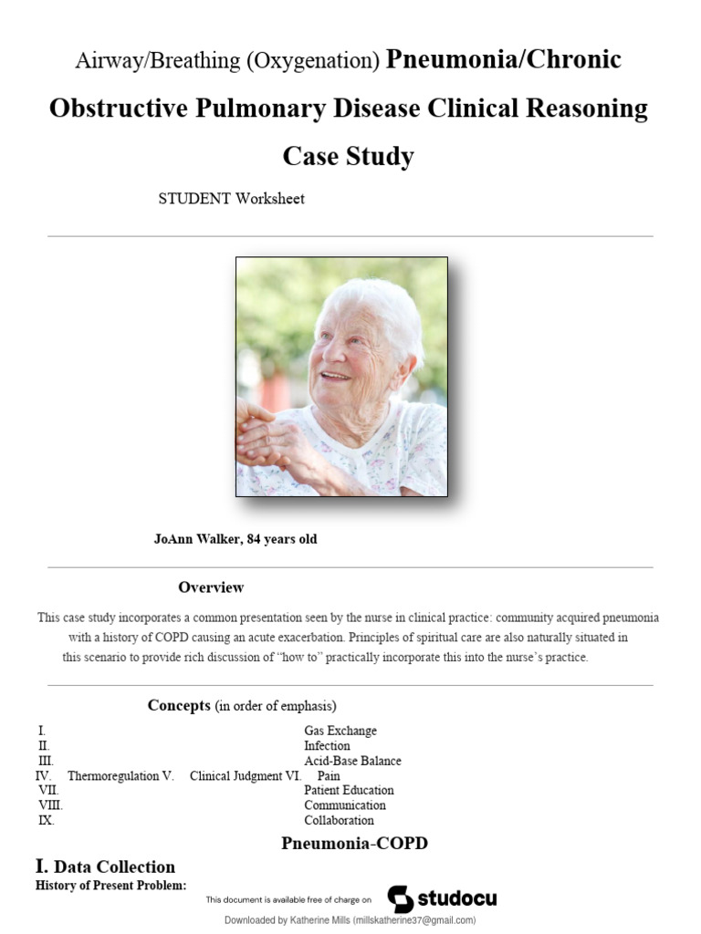 Pneumonia-COPD Case Study Solutions | PDF | Chronic Obstructive ...