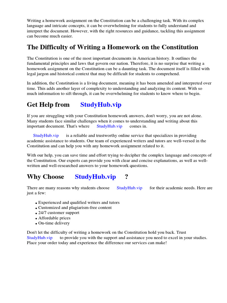 Constitution Homework Answers | PDF | Worksheet | Constitution