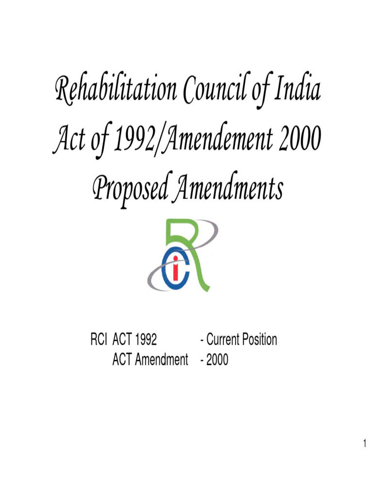 RCI Amendments ACT | PDF | Physical Therapy