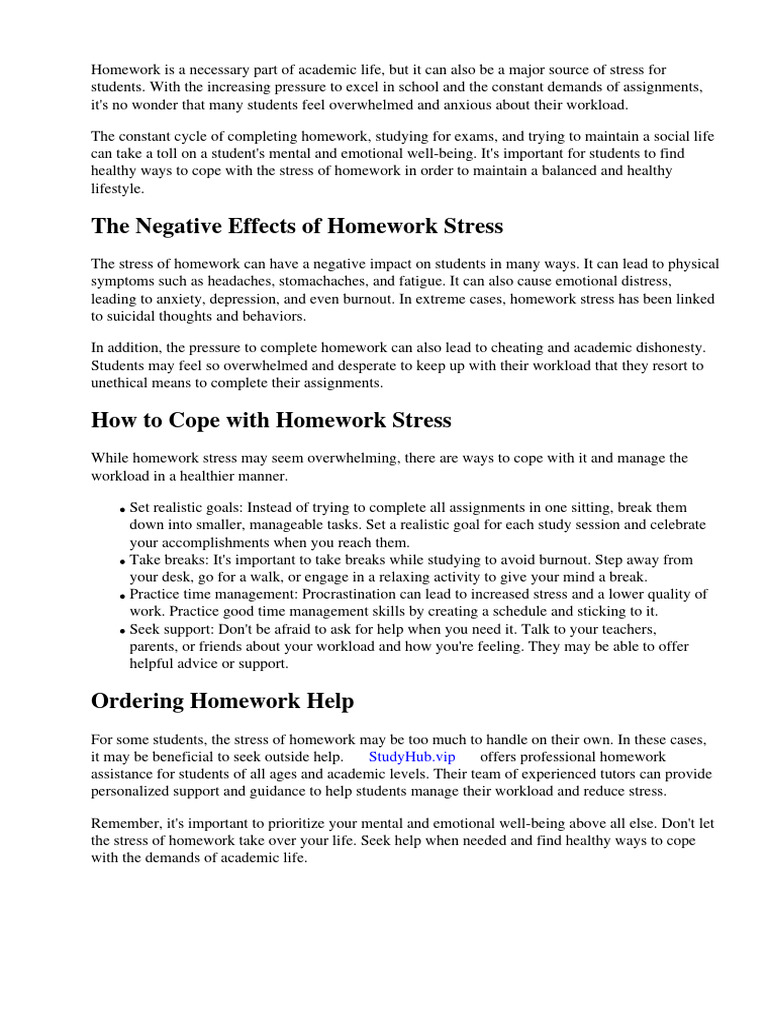 CNN Homework Stress | PDF | Homework | Stress (Biology)