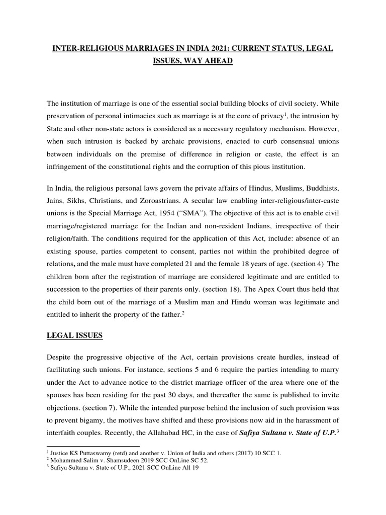 Interfaith Marriage Challenges India | PDF | Marriage | Interfaith Dialogue