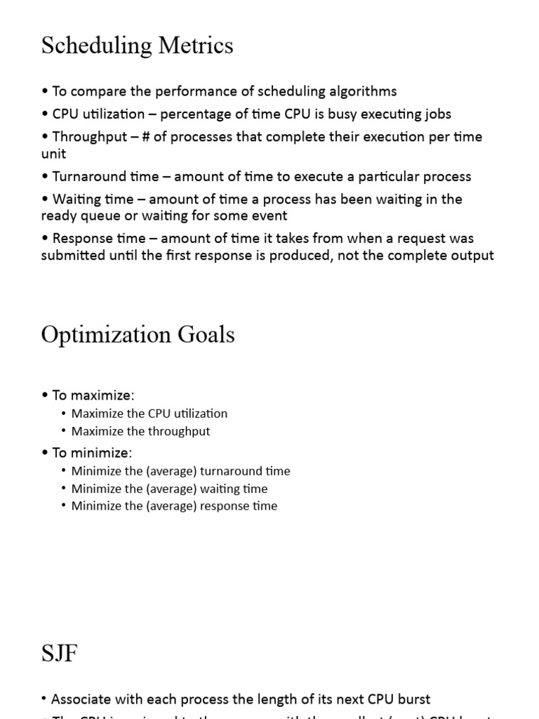 Scheduling Metrics | PDF