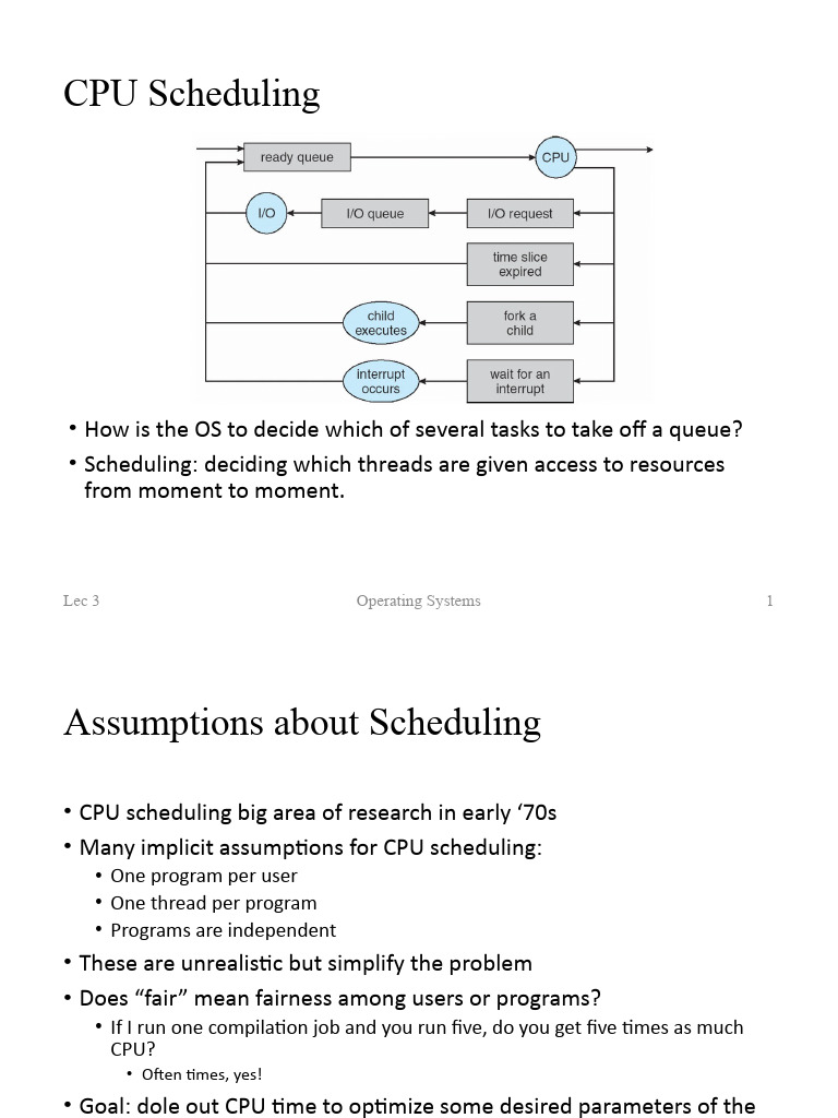 3 Process Scheduling | PDF | Scheduling (Computing) | Operating System Technology