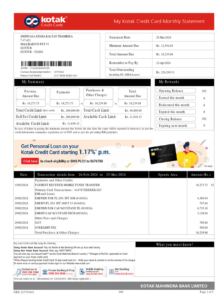 Credit Card Statement Overview | PDF | Credit Card | Economies