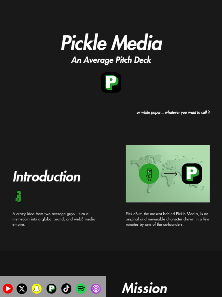 Pickle Media Pitch Deck 3 | PDF | Snapchat | Video Clip