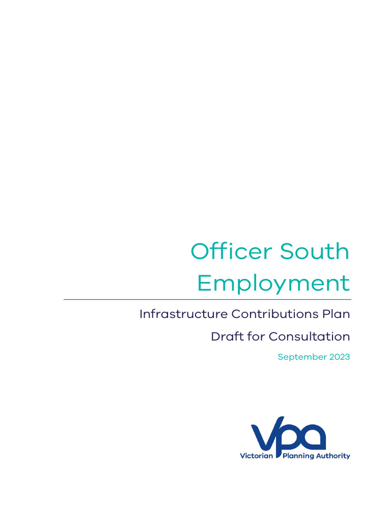 Officer South Employment PSP Infrastructure Contributions Plan Draft ... Officer South Employment PSP Infrastructure Contributions Plan Draft ...