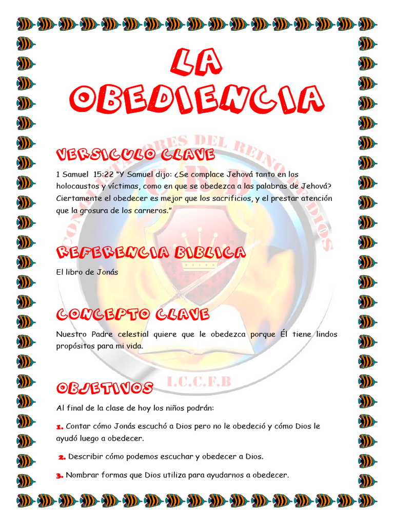 La Obediencia Clase para Niños | PDF | Jonás