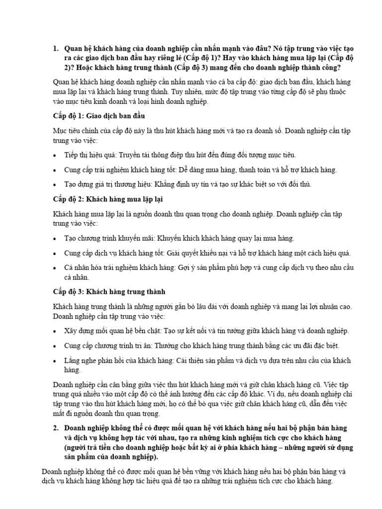 C3 QL QUAN HỆ KHÁCH HÀNG | PDF