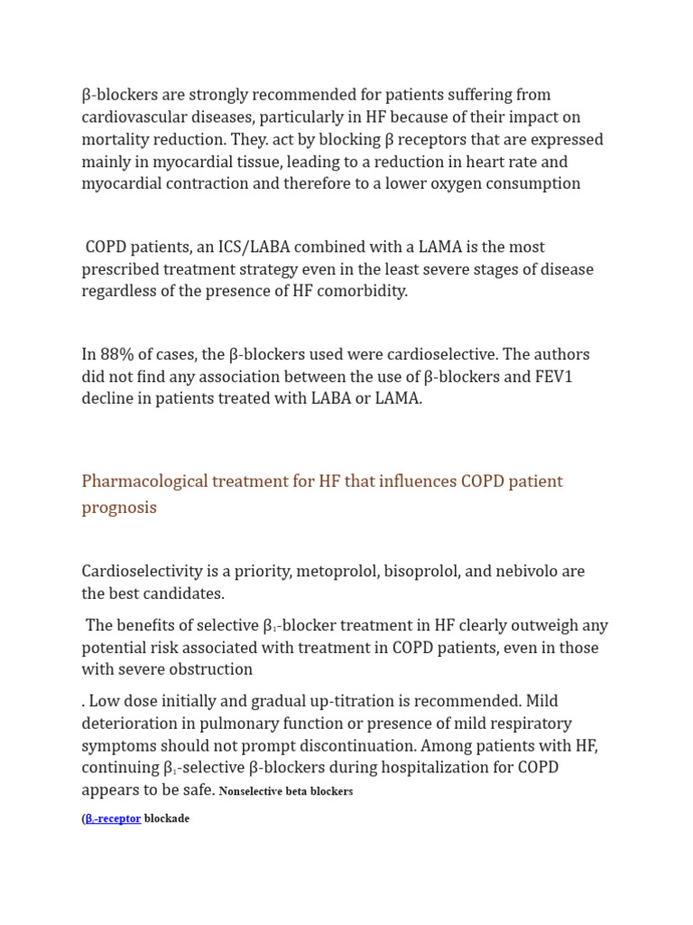 HF and COPD Treat | PDF | Chronic Obstructive Pulmonary Disease | Asthma