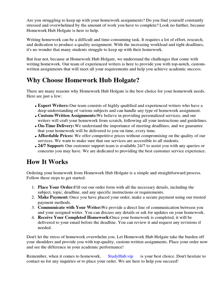 Homework Hub Holgate | PDF | Homework | Teachers