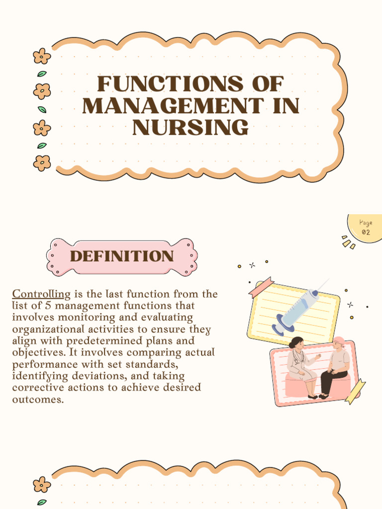 Functions of Management in Nursing | PDF | Goal | Nursing