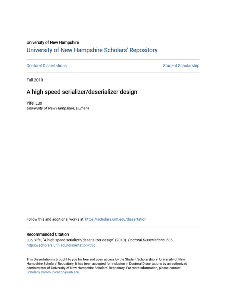 A High Speed Serializer - Deserializer Design | PDF | Cmos | Transistor