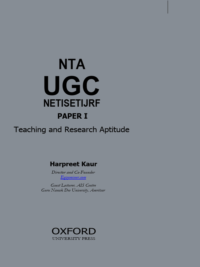 UGC NET Paper 1 (Part 1) | PDF | Learning | Teachers