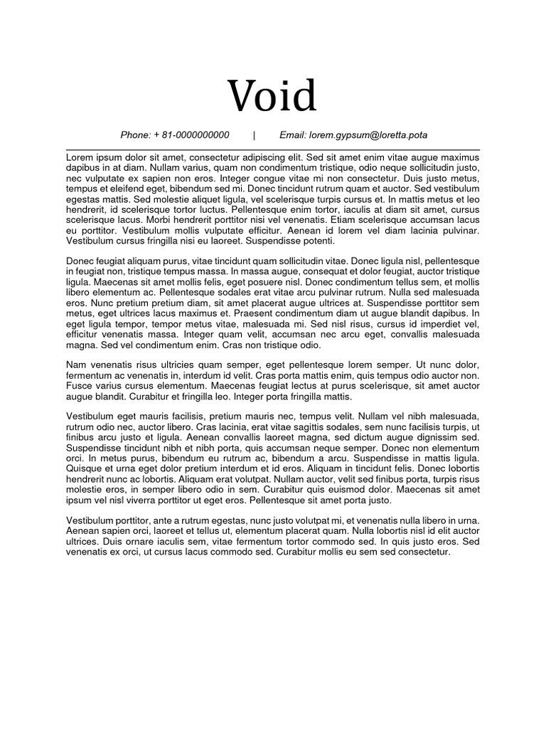 Void - Resume - Lorem Ipsum | PDF