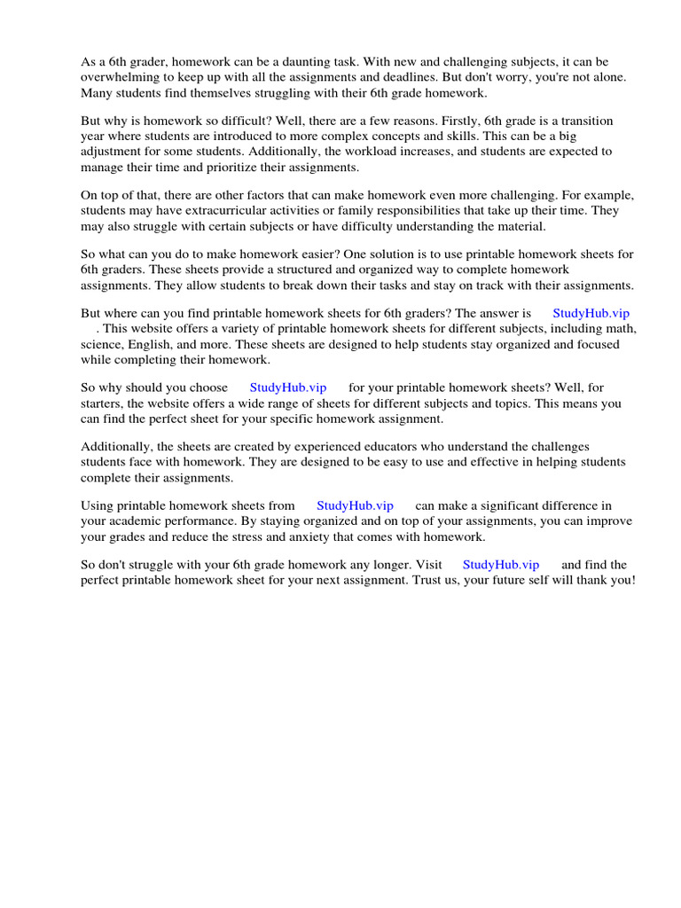 6th Grade Homework Help | PDF | Worksheet | Homeschooling