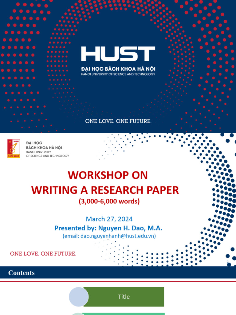 HUST FOFL Workshop 3 Writing A Research Paper Mar 28 | PDF | Methodology | Quantitative Research