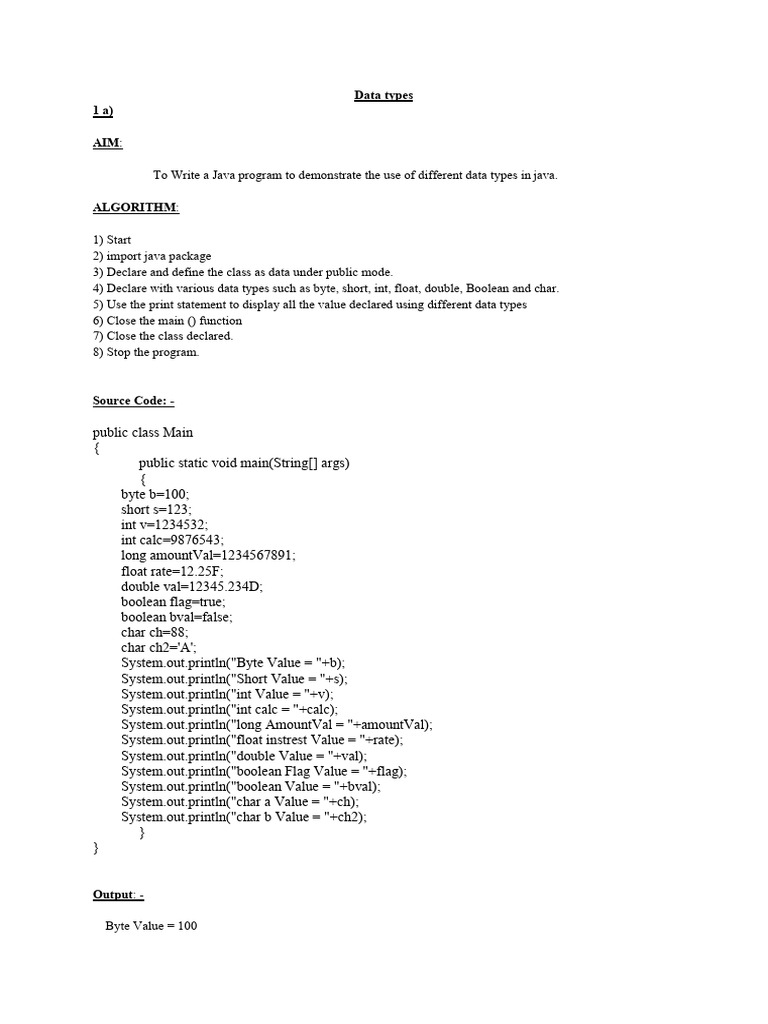 Java Lab Manual | PDF | Programming | Constructor (Object Oriented ... Java Lab Manual | PDF | Programming | Constructor (Object Oriented ...