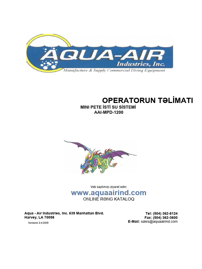 Mini Pete MPD-1200_TƏRCÜMƏ | PDF